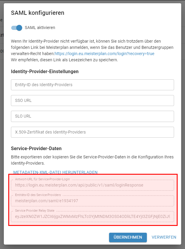 SSO mit Okta konfigurieren (SAML 2.0) – Meisterplan Help Center