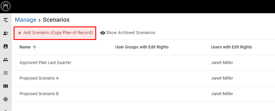 Adding, Editing and Deleting Scenarios – Meisterplan Help Center