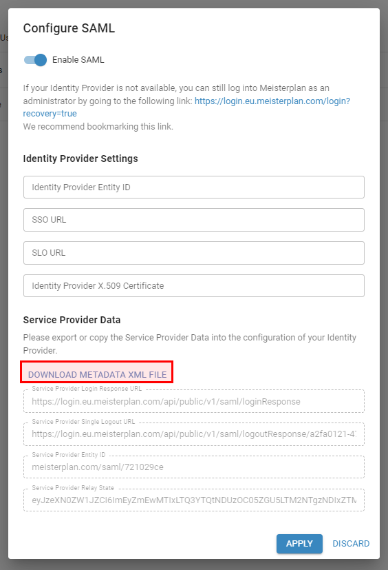 Configuring SSO with ADFS (SAML 2.0) – Meisterplan Help Center