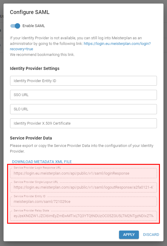Configuring SSO with PingOne (SAML 2.0) – Meisterplan Help Center
