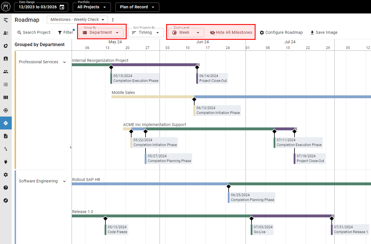 Roadmap (View) – Meisterplan Help Center
