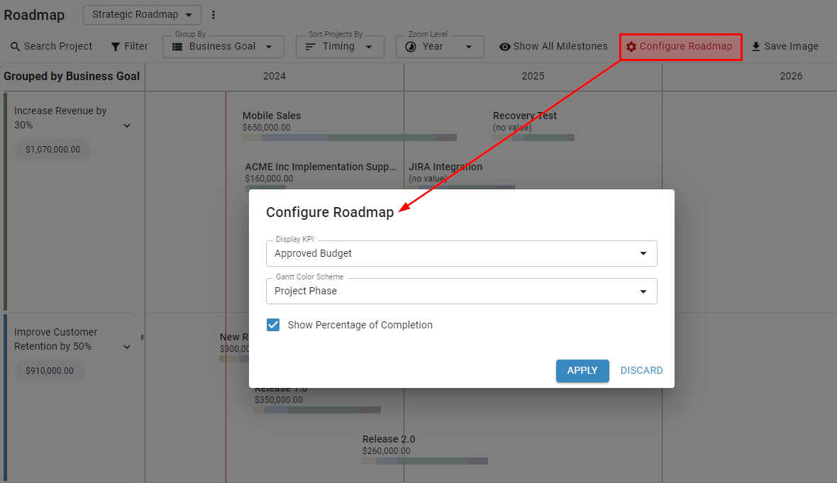 Roadmap (View) – Meisterplan Help Center