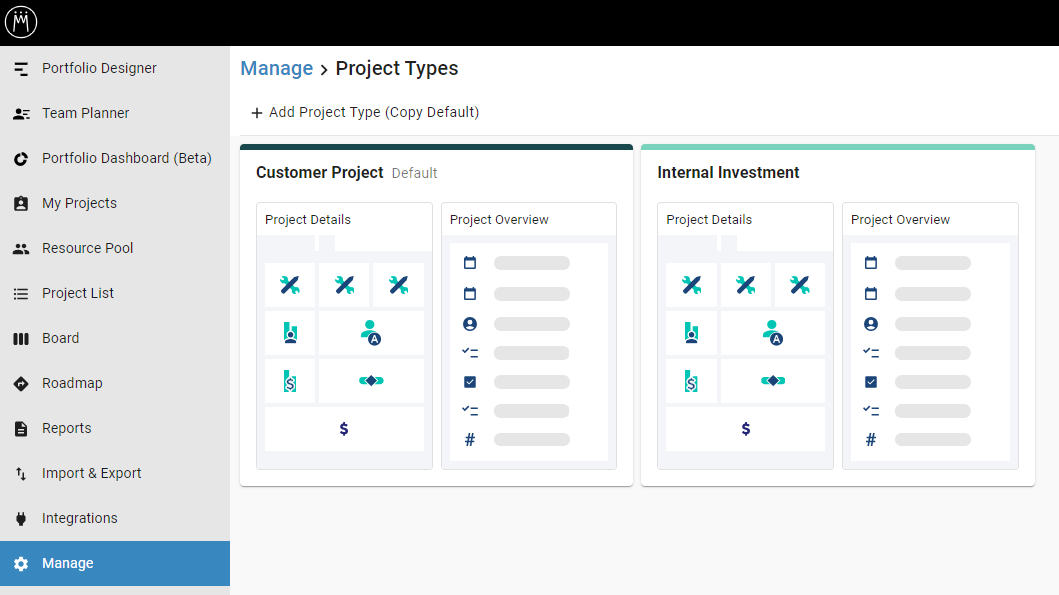 Configure Project Types – Meisterplan Help Center