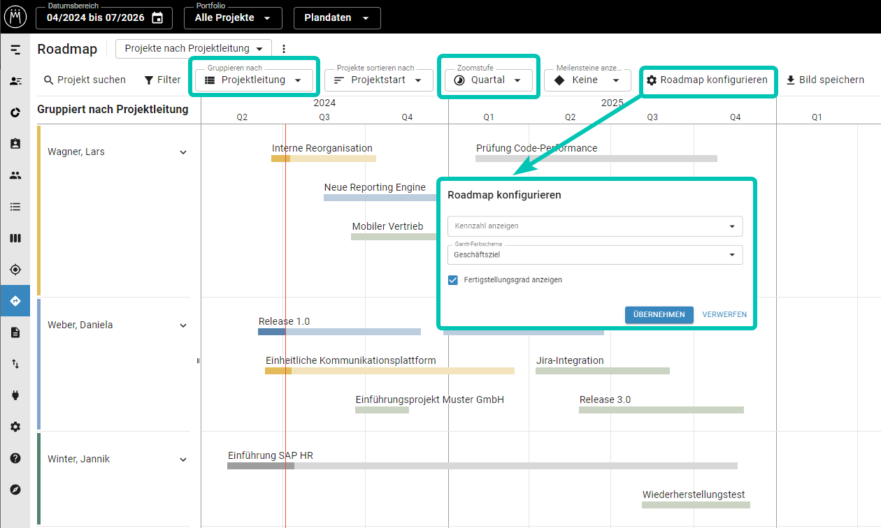 Roadmap (Ansicht) – Meisterplan Help Center