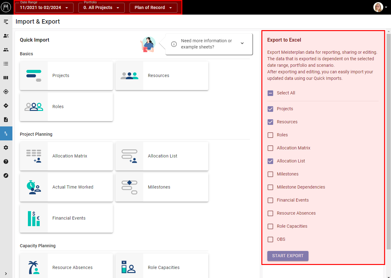 Export To Excel Meisterplan Help Center