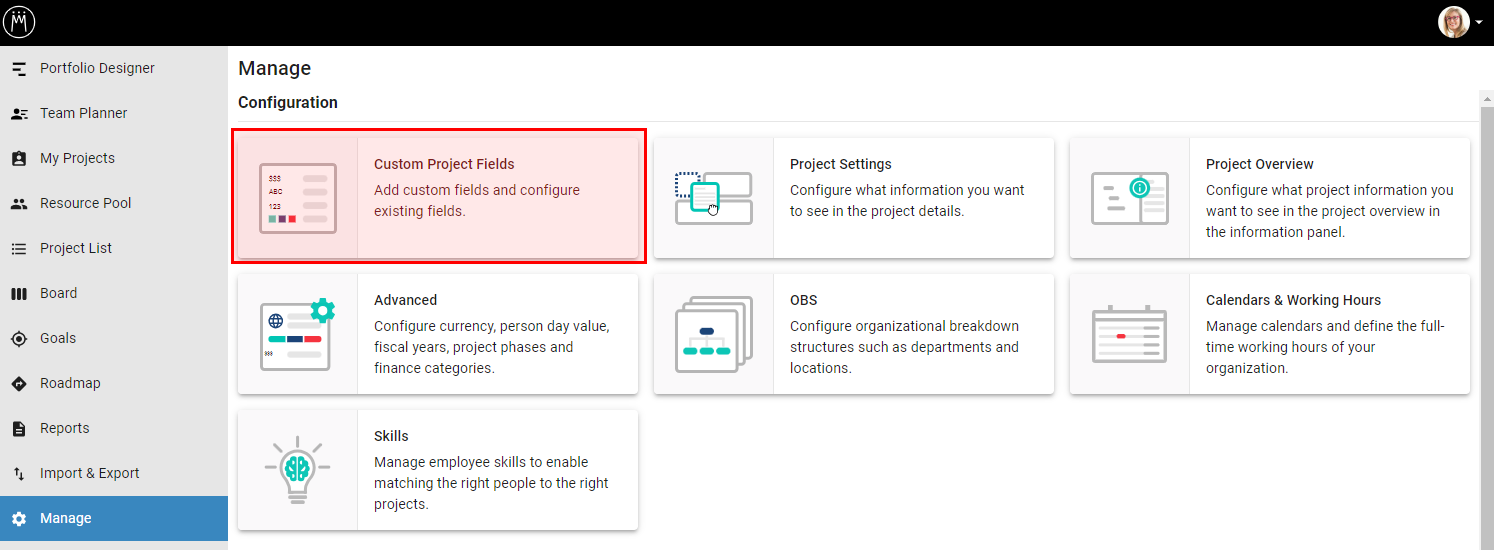 Manage Custom Project Fields – Meisterplan Help Center